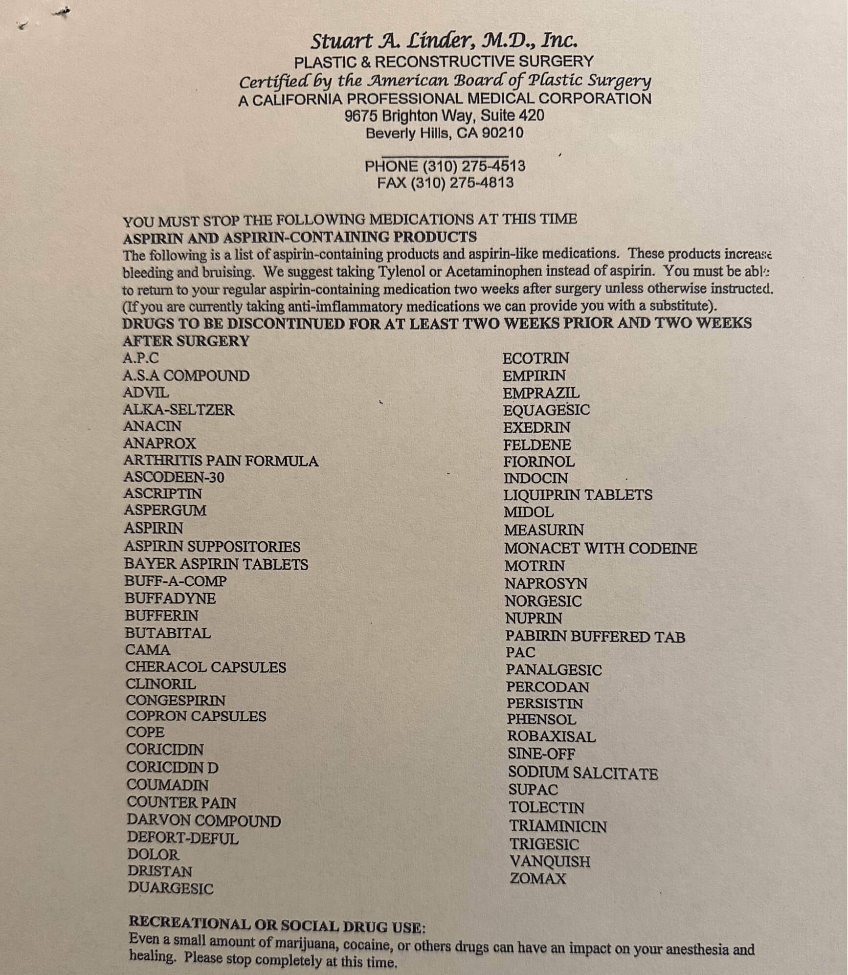 Preoperative Instructions For Breast Surgical Patients | Dr. Stuart A ...